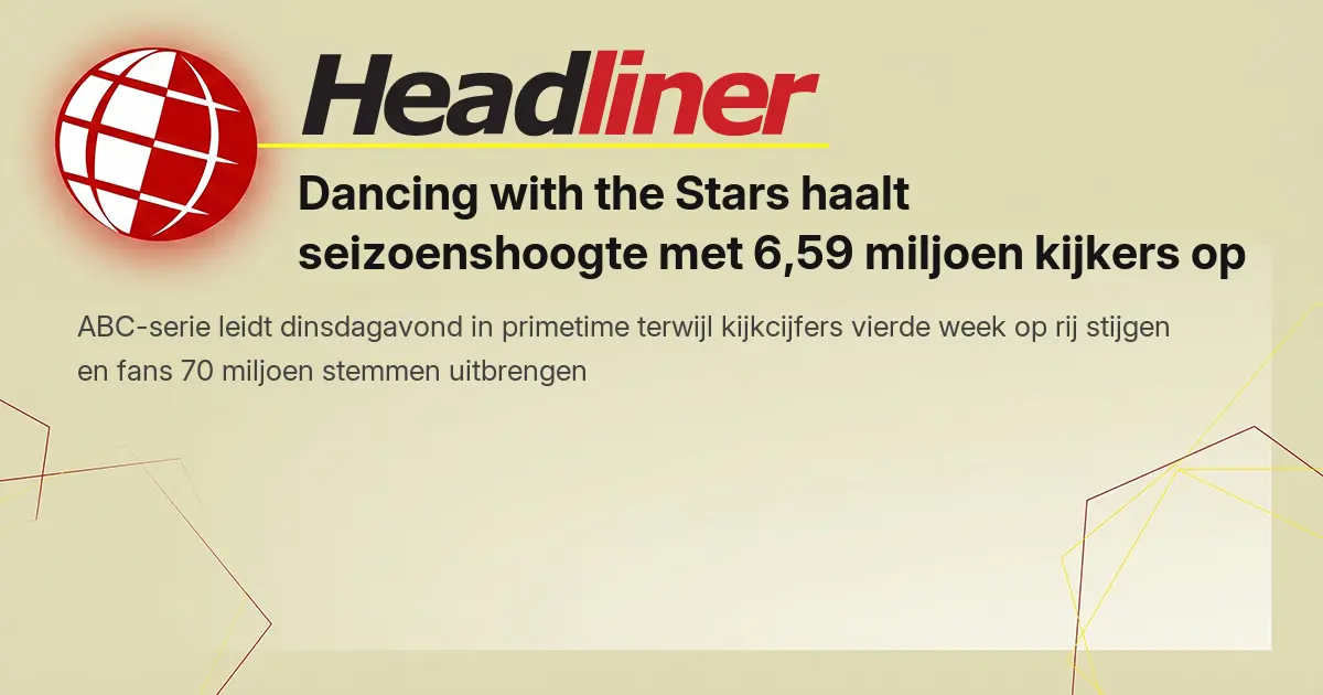 Dancing with the Stars haalt seizoenshoogte met 6,59 miljoen kijkers op ...