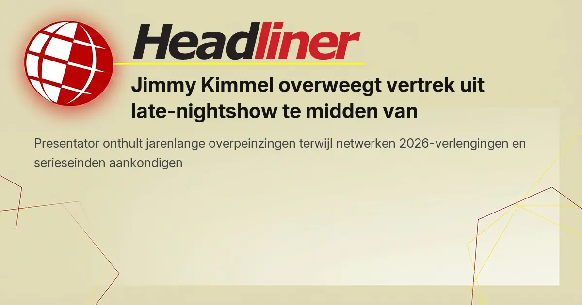 Jimmy Kimmel overweegt vertrek uit late-nightshow te midden van ...
