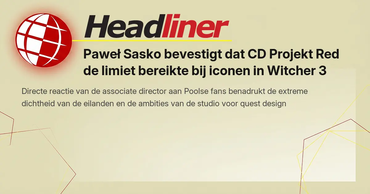 Paweł Sasko bevestigt dat CD Projekt Red de limiet bereikte bij iconen ...