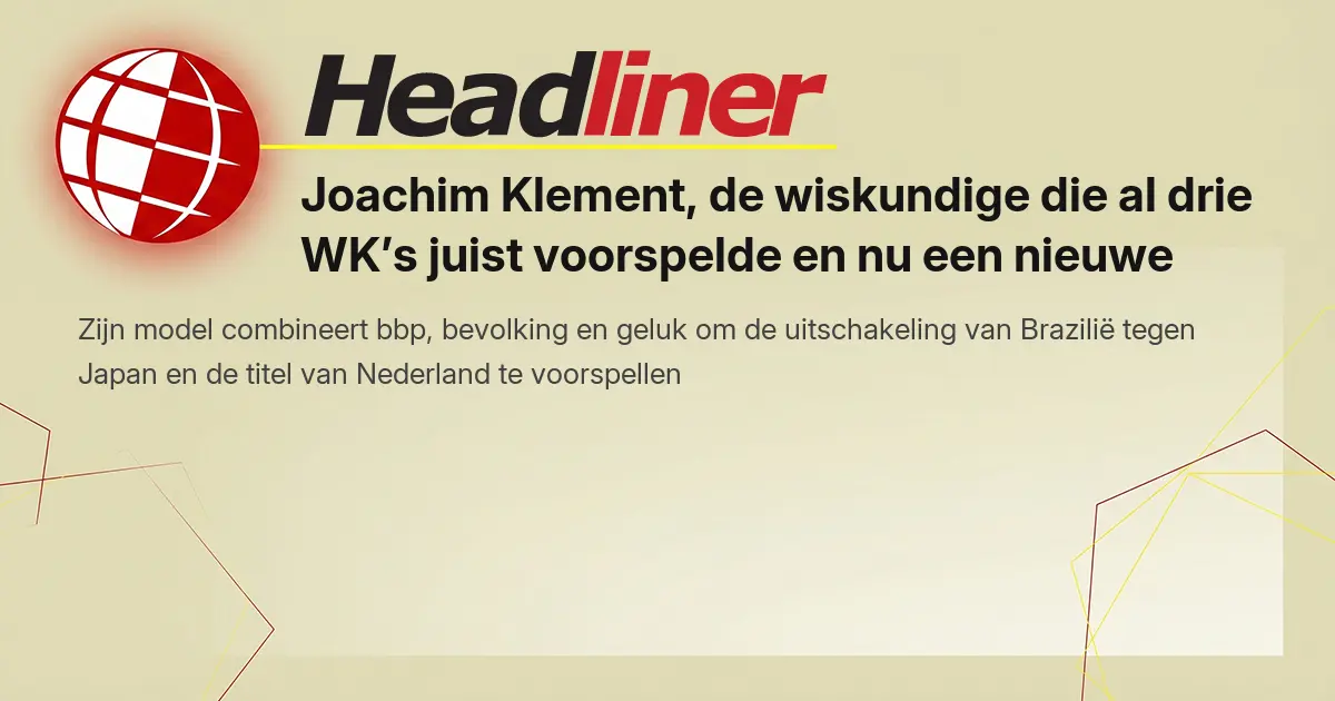 Joachim Klement, de wiskundige die al drie WK’s juist voorspelde en nu ...