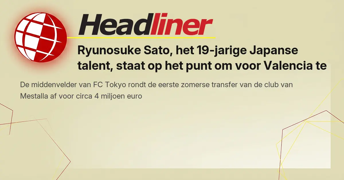 Ryunosuke Sato, het 19-jarige Japanse talent, staat op het punt om voor ...
