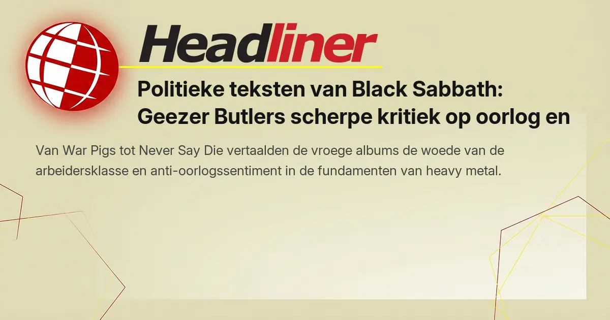 Politieke teksten van Black Sabbath: Geezer Butlers scherpe kritiek op ...